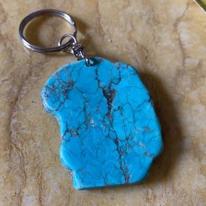 Vintage | Jewelry | Vintage Slice Turquoise Key Chain | Poshmark